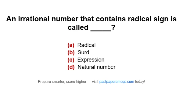 Irrational Number Representation System | Past Papers MCQs