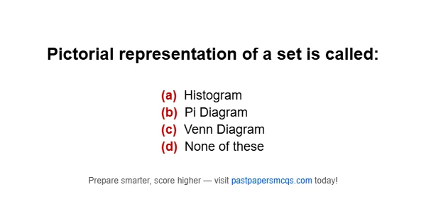 Pictorial representation of a set is called:. | Past Papers MCQs