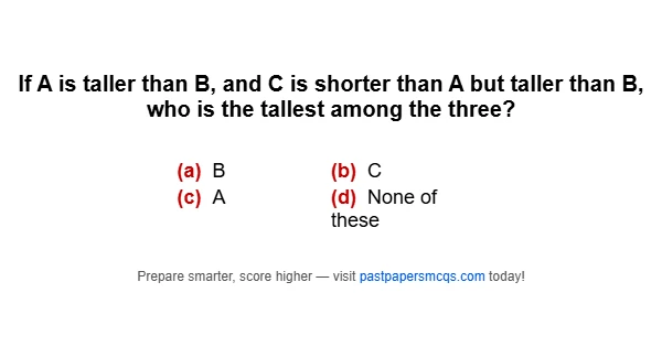 Height Comparison and Analysis | Past Papers MCQs