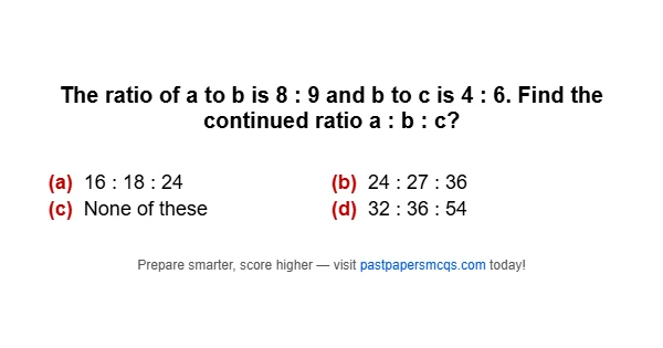 Multi Step Ratio Calculation | Past Papers MCQs