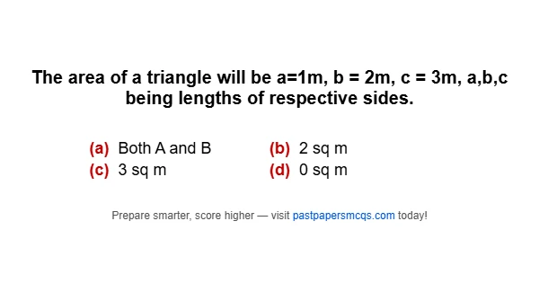 Triangle Area Calculation Methods | Past Papers MCQs