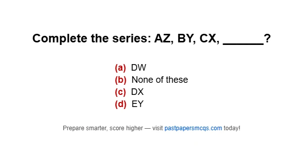 Alphabetical Sequence Completion | Past Papers MCQs