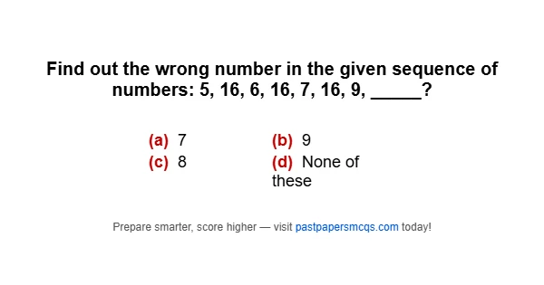 Number Sequence Anomaly Detection | Past Papers MCQs