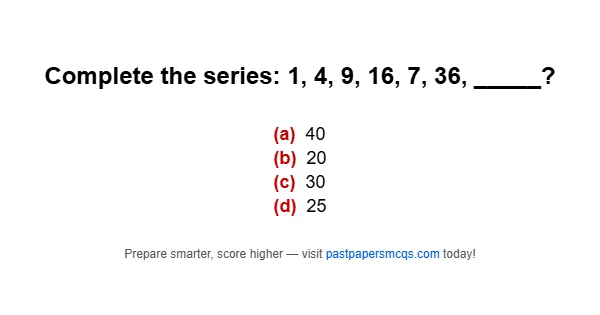 Mixed Number Sequence Completion | Past Papers MCQs