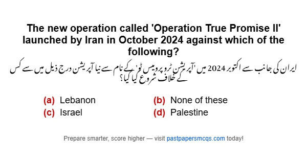 Middle East Geopolitics and War | Past Papers MCQs