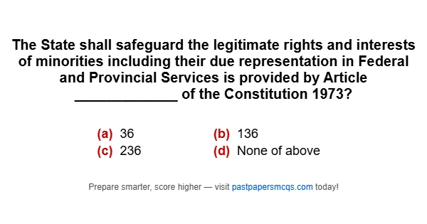 Constitutional Provisions for Minority Rights Overview | Past Papers MCQs