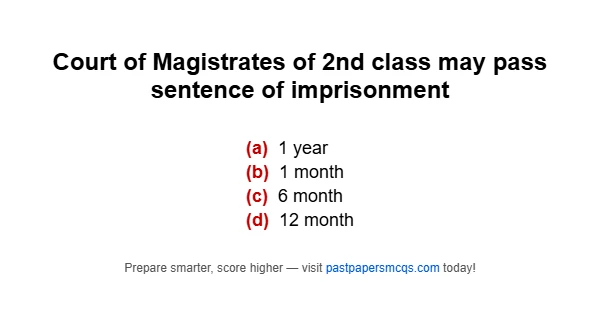 Magistrate Imprisonment Powers Overview | Past Papers MCQs