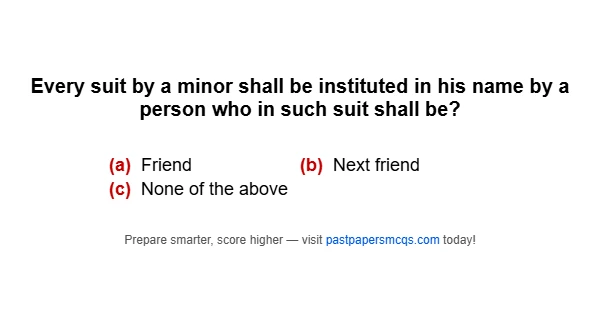 Rules for Suits by Indigent Persons in Court Cases | Past Papers MCQs