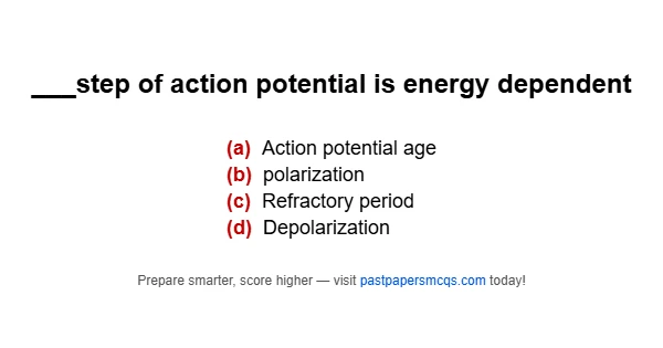 Action Potential Generation Mechanisms | Past Papers MCQs
