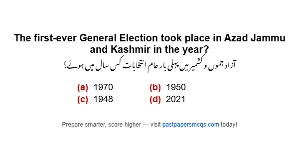 First General Election Information AJK | Past Papers MCQs