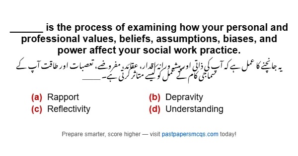 Reflective Practice In Social Work | Past Papers MCQs