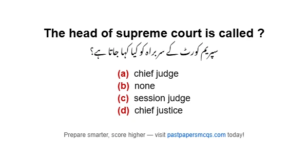The head of supreme court is called ? | Past Papers MCQs
