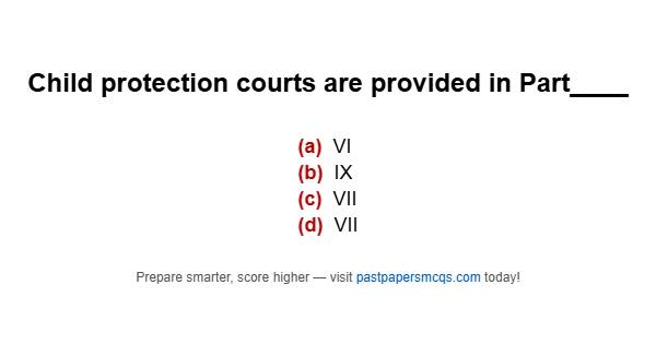 Child Protection Court Provisions | Past Papers MCQs