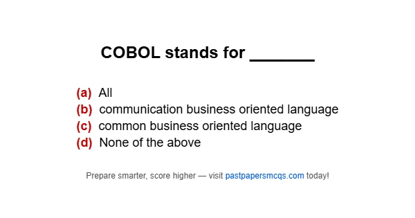 Programming Language Acronyms | Past Papers MCQs
