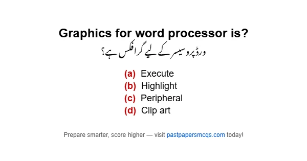Graphics for word processor is? | Past Papers MCQs