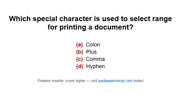 Printing Shortcut Keys | Past Papers MCQs