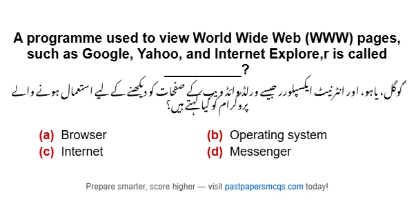Web Page Viewing Software | Past Papers MCQs