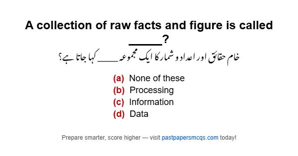 Raw Data Collection Methods Overview | Past Papers MCQs
