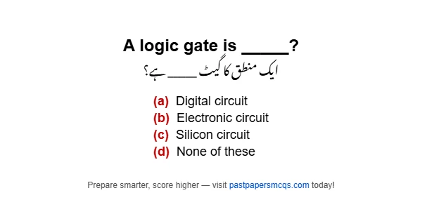 Logic Gate Electronic Circuits | Past Papers MCQs