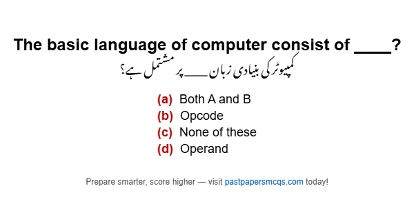 Machine Language Programming Fundamentals | Past Papers MCQs