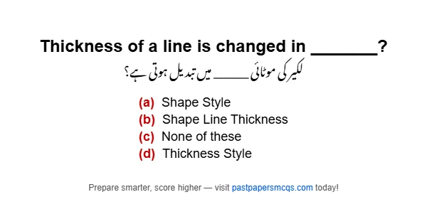 Graphics and Drawing Software Tools | Past Papers MCQs