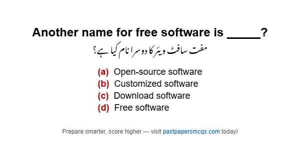 Open Source Software and Licensing | Past Papers MCQs