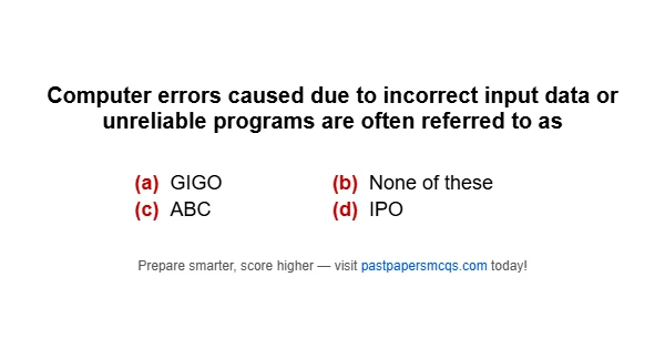 Computer Error Types And Classification | Past Papers MCQs