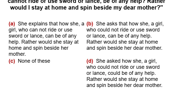 English Language Direct Speech Conversion | Past Papers MCQs