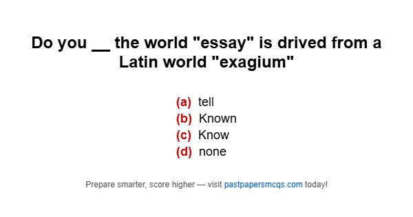 Identifying Correct Word Origins and Etymology | Past Papers MCQs