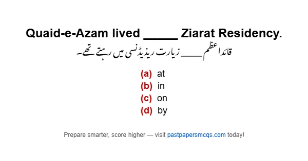 Historical Figure Residences | Past Papers MCQs