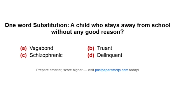 Truant Student Behavior Analysis | Past Papers MCQs