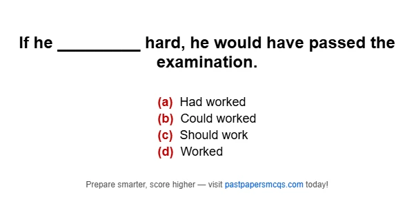 Conditional Tenses In English | Past Papers MCQs