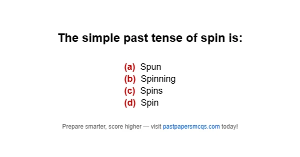 What is the present tense of "spoke"? | Past Papers MCQs