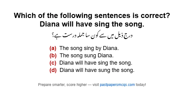 Correct Sentence Formation | Past Papers MCQs