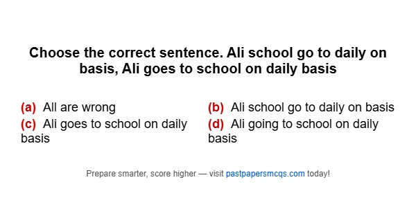 Sentence Structure Correction Exercises | Past Papers MCQs