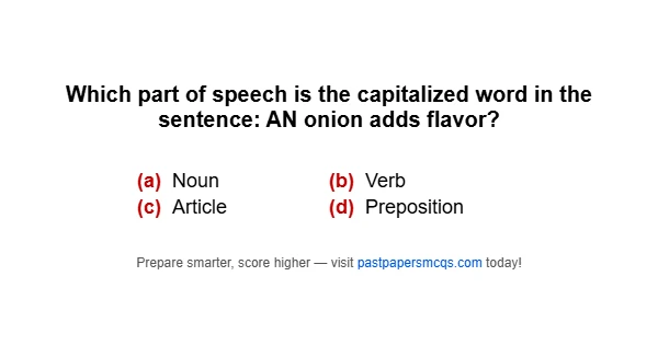 Linguistic Analysis And Part Of Speech Identification | Past Papers MCQs