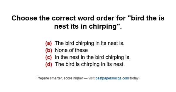 Word Order Formation Techniques Explanation | Past Papers MCQs