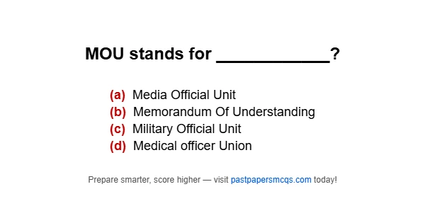 Memorandum of Understanding Templates | Past Papers MCQs