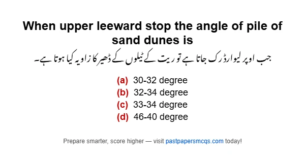 When upper leeward stop the angle of pile of sand dunes is. | Past ...