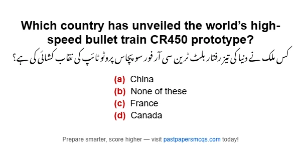 High Speed Train Prototypes and Launches | Past Papers MCQs