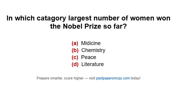 Nobel Prize Women Winners | Past Papers MCQs