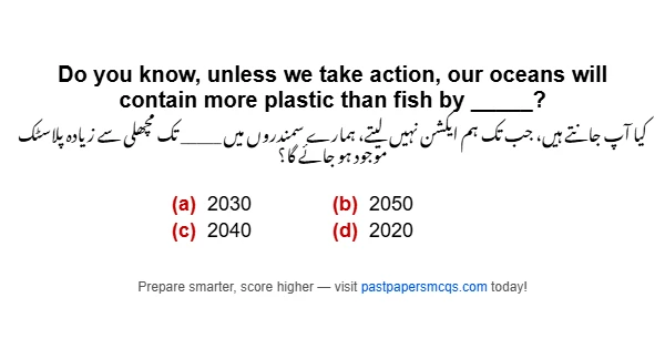 Environmental Impact of Plastic Pollution | Past Papers MCQs
