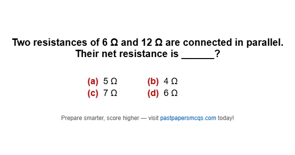Resistive Circuit Analysis | Past Papers MCQs