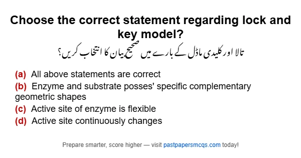 Choose the correct statement regarding lock and key model? | Past ...