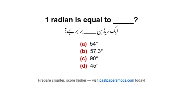 Angular Measurement and Units | Past Papers MCQs