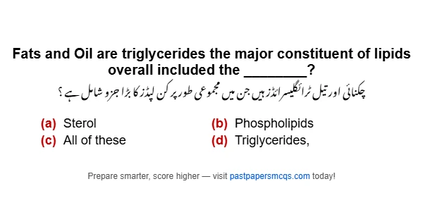 Lipid Biochemistry and Molecular Structure | Past Papers MCQs