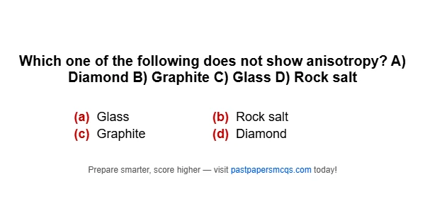 Material Properties and Anisotropy | Past Papers MCQs