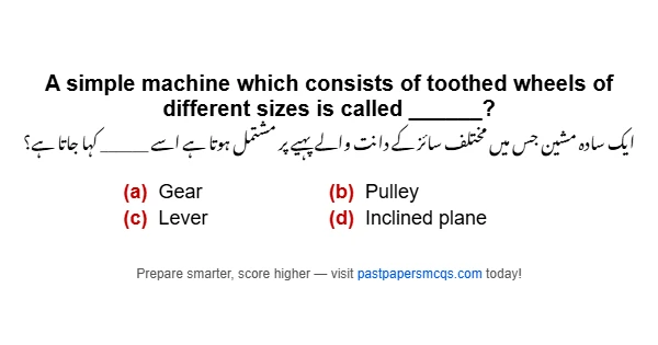 Simple Machine Mechanism Description | Past Papers MCQs