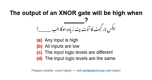 Digital Logic Gate Truth Tables | Past Papers MCQs