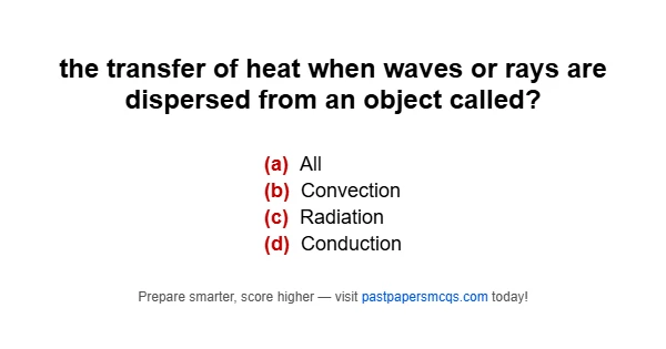 Radiative Heat Transfer Process | Past Papers MCQs